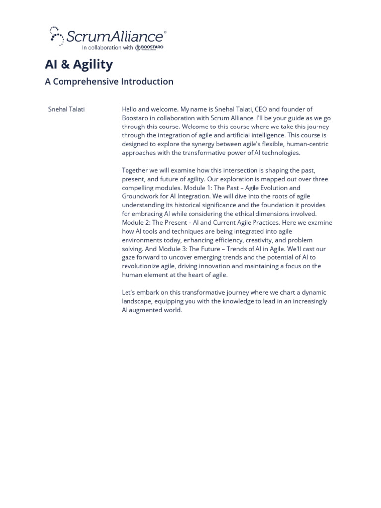 AI & Agility Intro Transcript | PDF