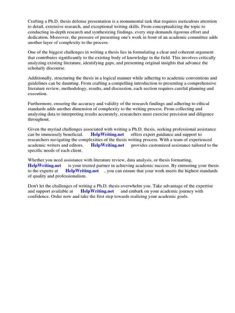 PHD Thesis Defense Presentation | PDF | Thesis | Microsoft Power Point