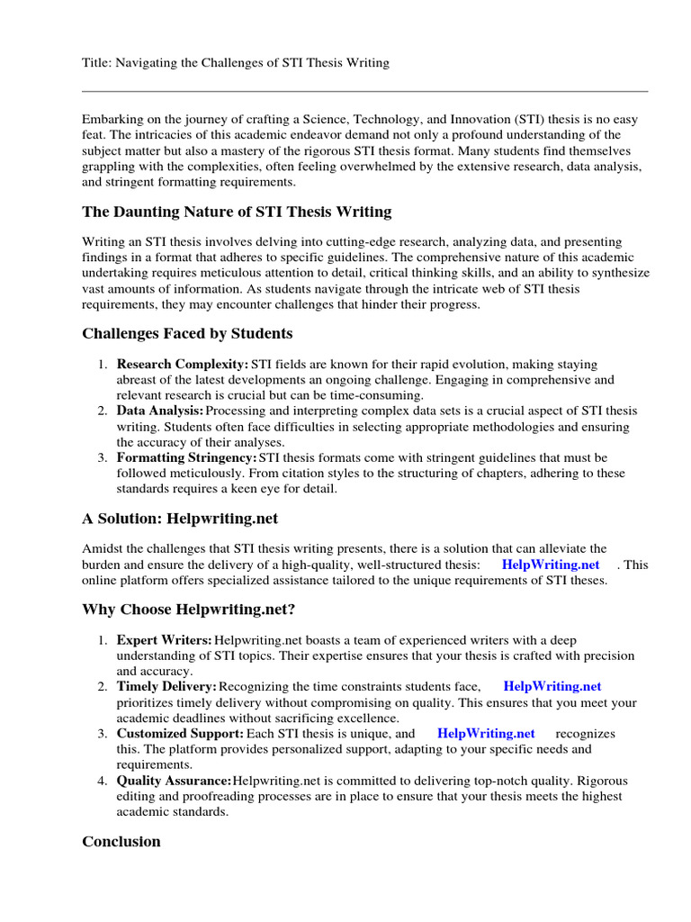 Sti Thesis Format | PDF Sti Thesis Format | PDF