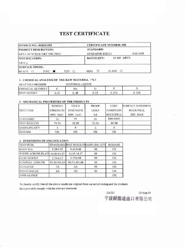 Perno Hex NC-2 3-8 X 3 | PDF