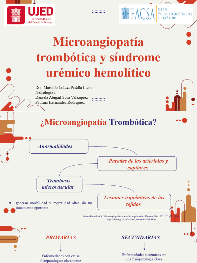 Microangiopatia Trombotica | PDF | Plaqueta | Anatomía