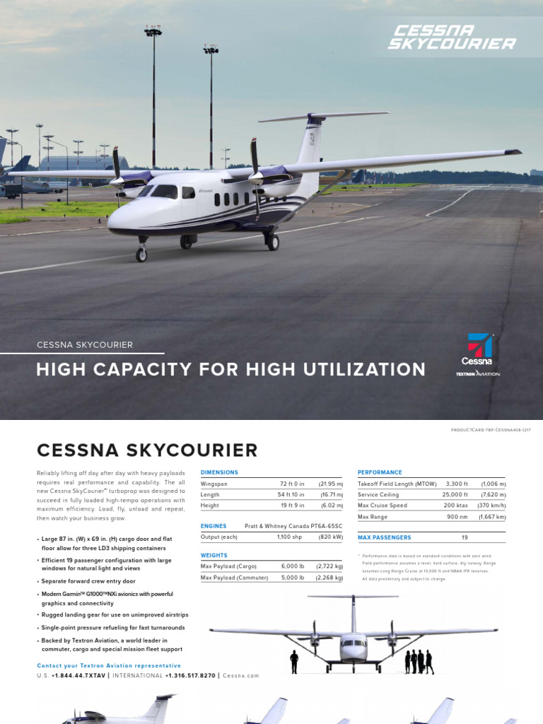 Fixed-wing-Cessna-Skycourier | PDF | Aeronautics | Vehicle Design