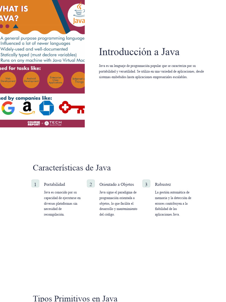 Introducción a Java: Características y Sintaxis | PDF | Java (lenguaje de programación) | Software