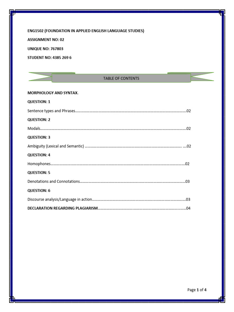 ENG1502 Ass 2 | PDF | Question | Phrase