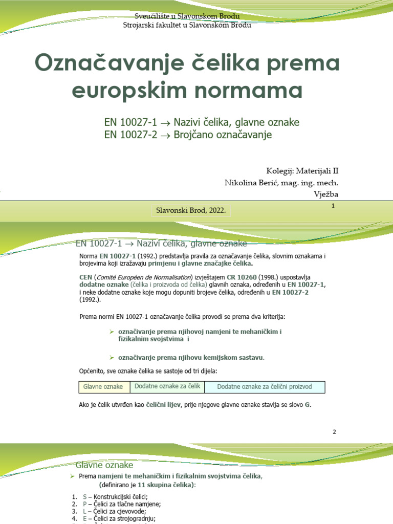 MII_Označivanje Čelika Prema en Normama_20_21 | PDF