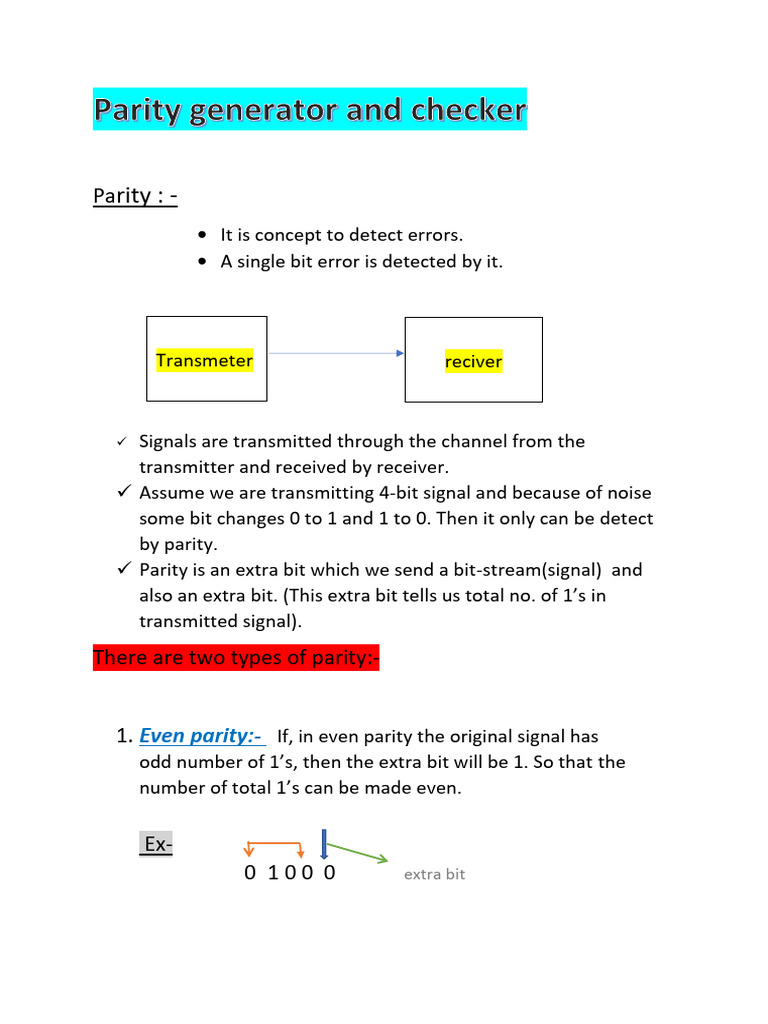 Parity Generator and Checker | PDF | Computer Science | Computer ...
