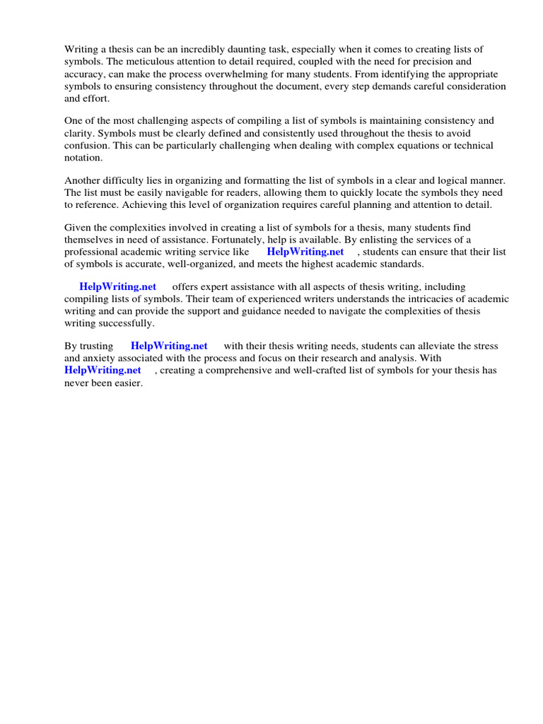 List of Symbols Thesis | PDF | Thesis | Te X