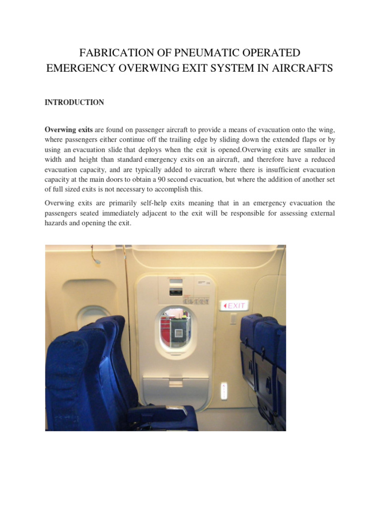 Fabrication of Pneumatic Operated Emergency Overwing Exit System in ... Fabrication of Pneumatic Operated Emergency Overwing Exit System in ...