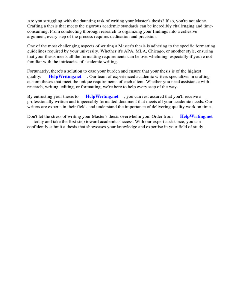 Uw Masters Thesis Format | PDF