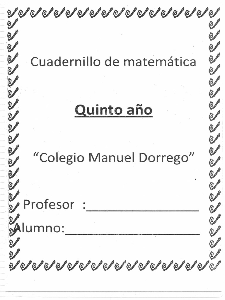 Cuadernillo Matematica 5to Pdf