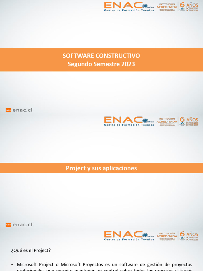 ENAC SC Clase N°004 - Introducción A Project | PDF | Gestión de proyectos | Software