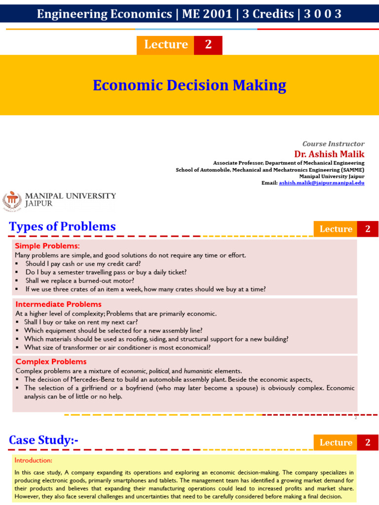 Lec 2 - Decision Making | PDF | Decision Making | Life Cycle Assessment