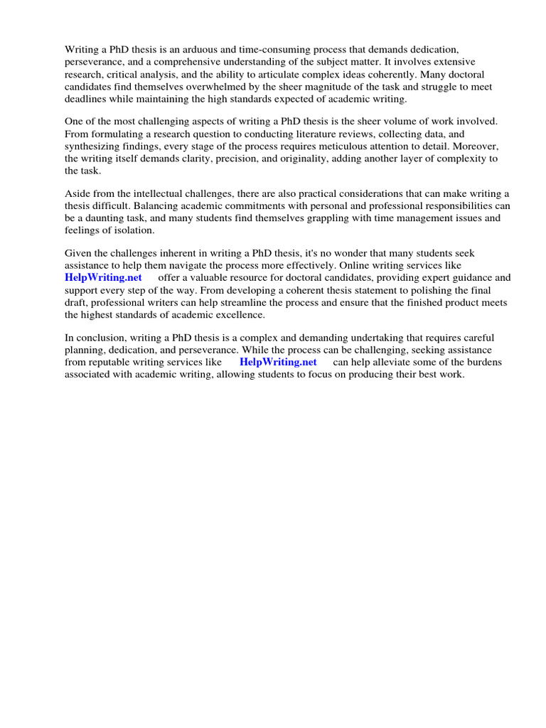 How Long Does It Take to Write Up a Phd Thesis | PDF | Thesis | Doctor ...