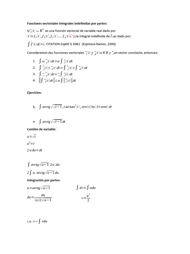 ejercicios de matematica integrales | PDF | Integral | Vector Euclidiano