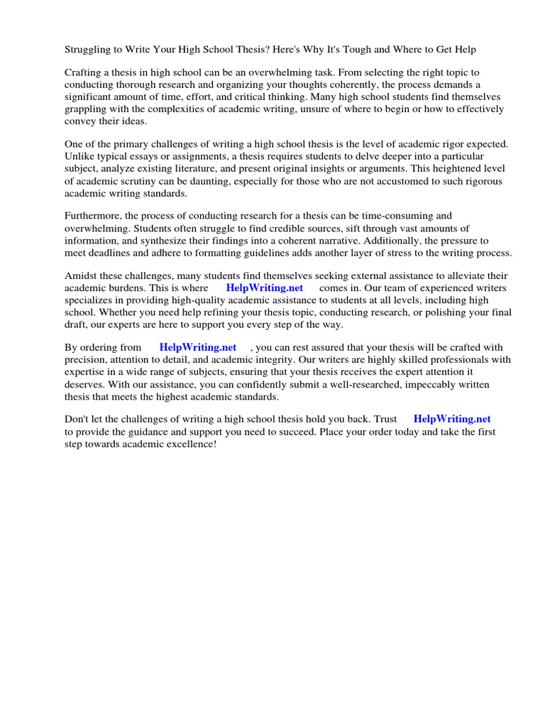 Example of Thesis Title For High School | PDF | Thesis | Autonomy