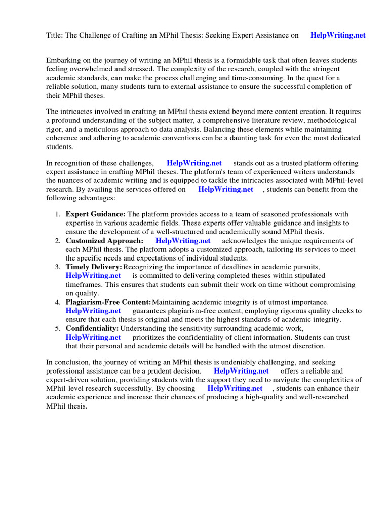 Mphil Thesis Example | PDF | Thesis | Rhetoric