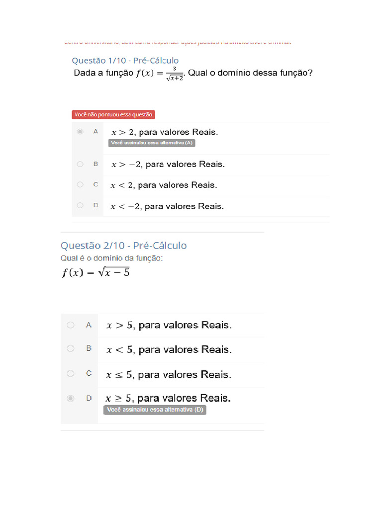 Pre Calculo - APOL 1 | PDF