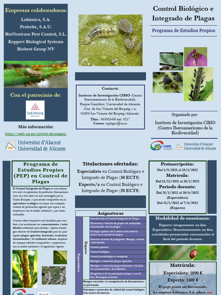 tripticoPEP | PDF | Control biológico de plagas | Plaga (organismo)