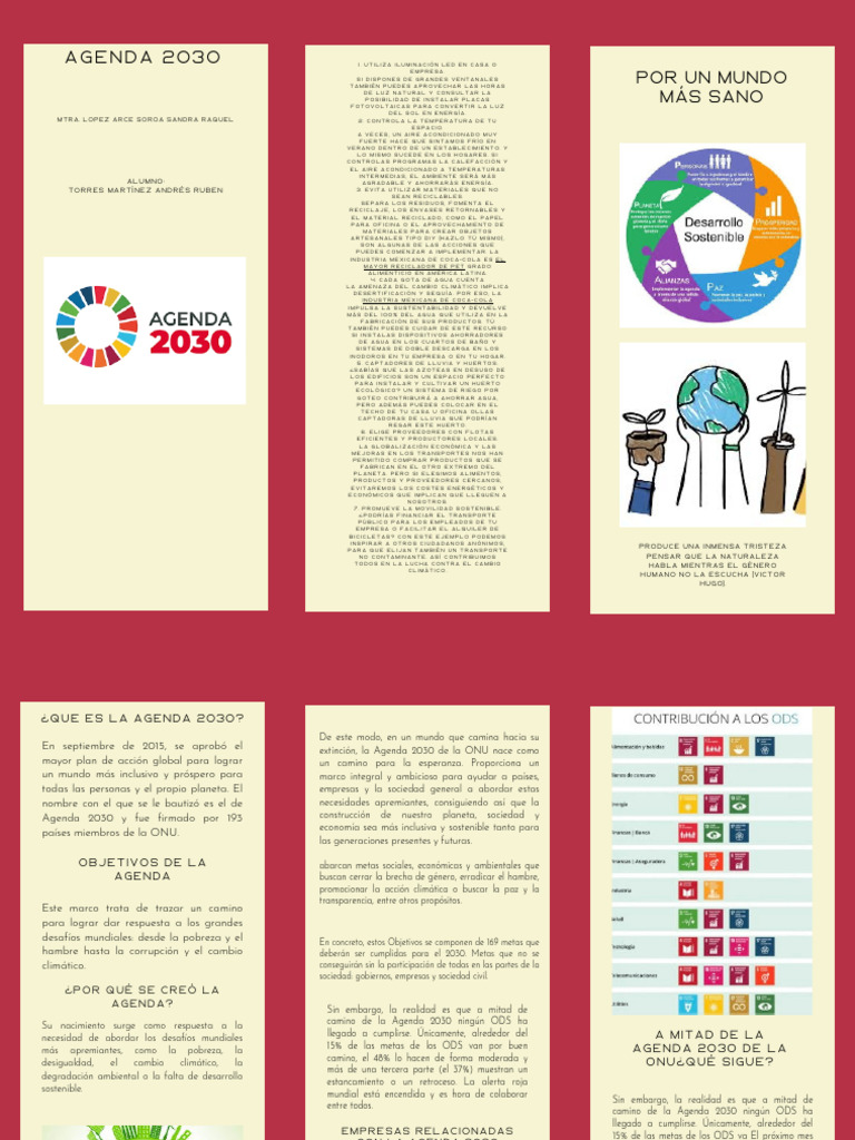 Folleto tríptico Agenda 2030 | PDF | Naturaleza | Entorno natural
