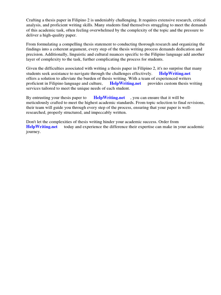 Sample Thesis Paper Sa Filipino 2 | PDF | Tagalog Language | Human ...