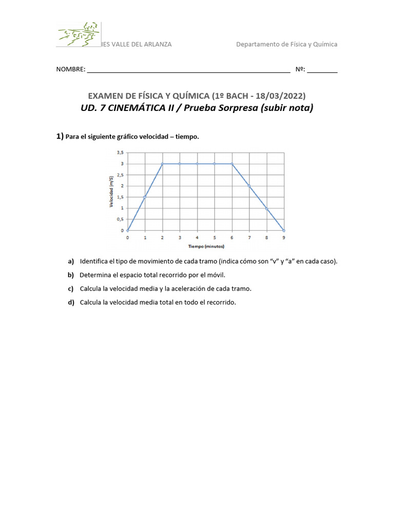 Sorpresa Examen FyQ 1º BACH - 18-03-2022 | PDF | Métodos y materiales de enseñanza | Tecnología