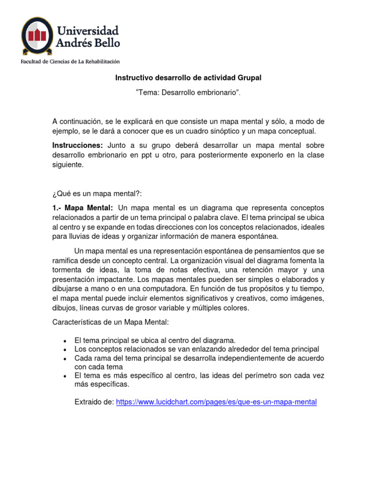 Instructivo Desarrollo Mapa Mental | PDF | Información | Ciencia cognitiva