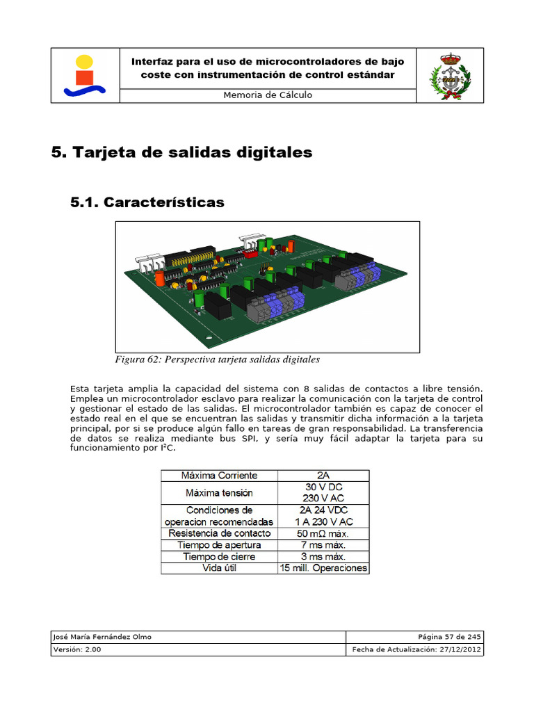 2.5 Tarjeta de salidas digitales | PDF | Relé | Microcontrolador