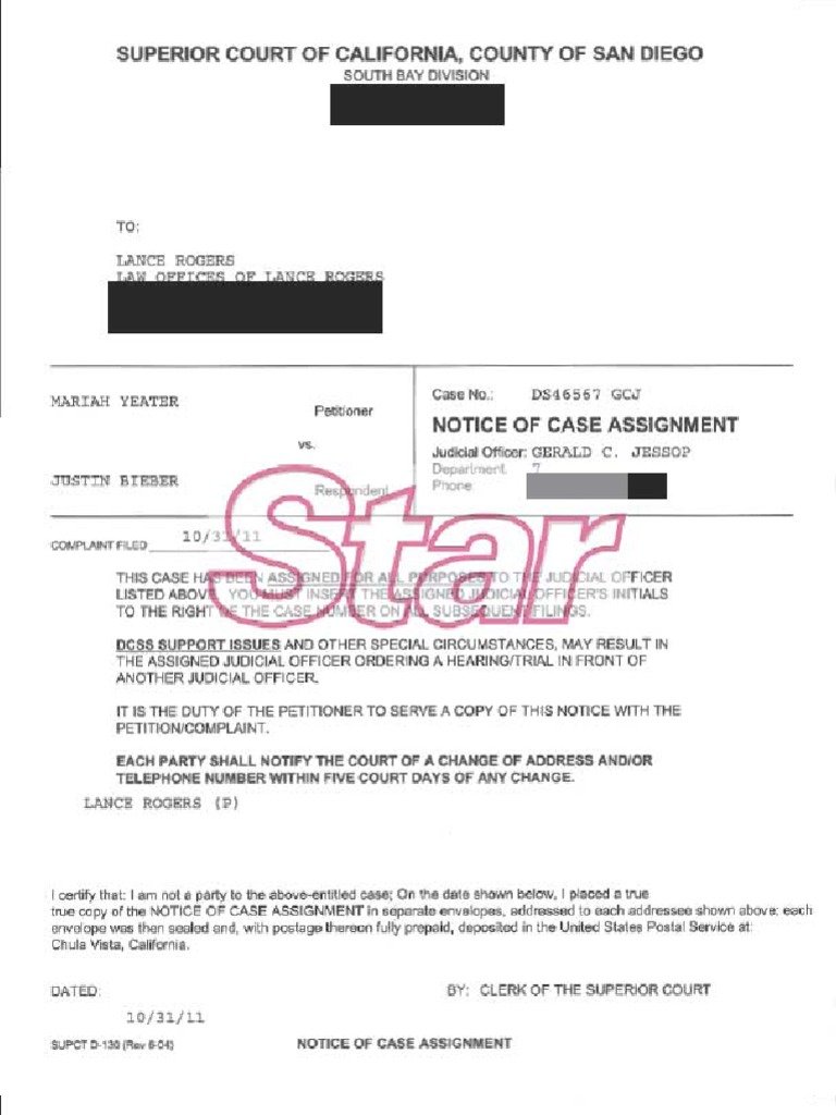 Mariah Yeater Vs Justin Bieber Court Document Hi Res | PDF