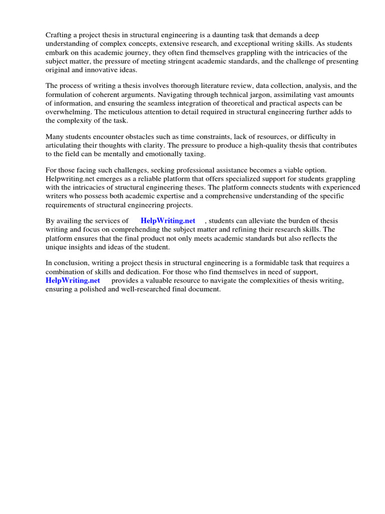Project Thesis in Structural Engineering | PDF | Thesis | Engineering
