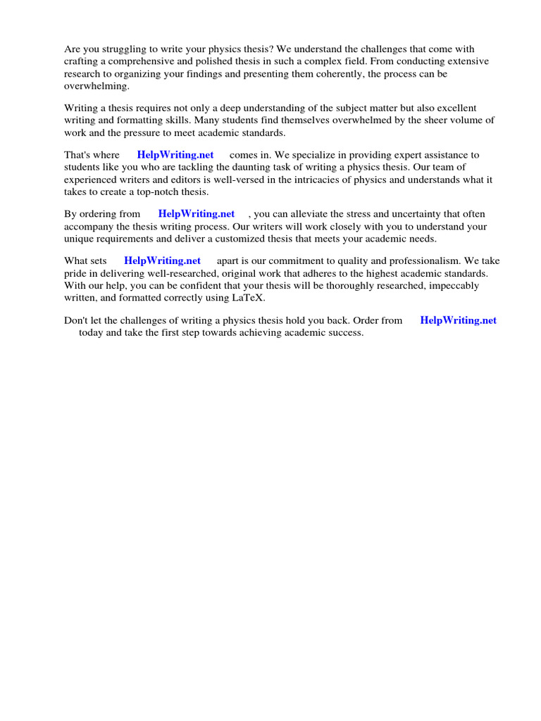 Physics Thesis Latex Template | Download Free PDF | Thesis | Written ...