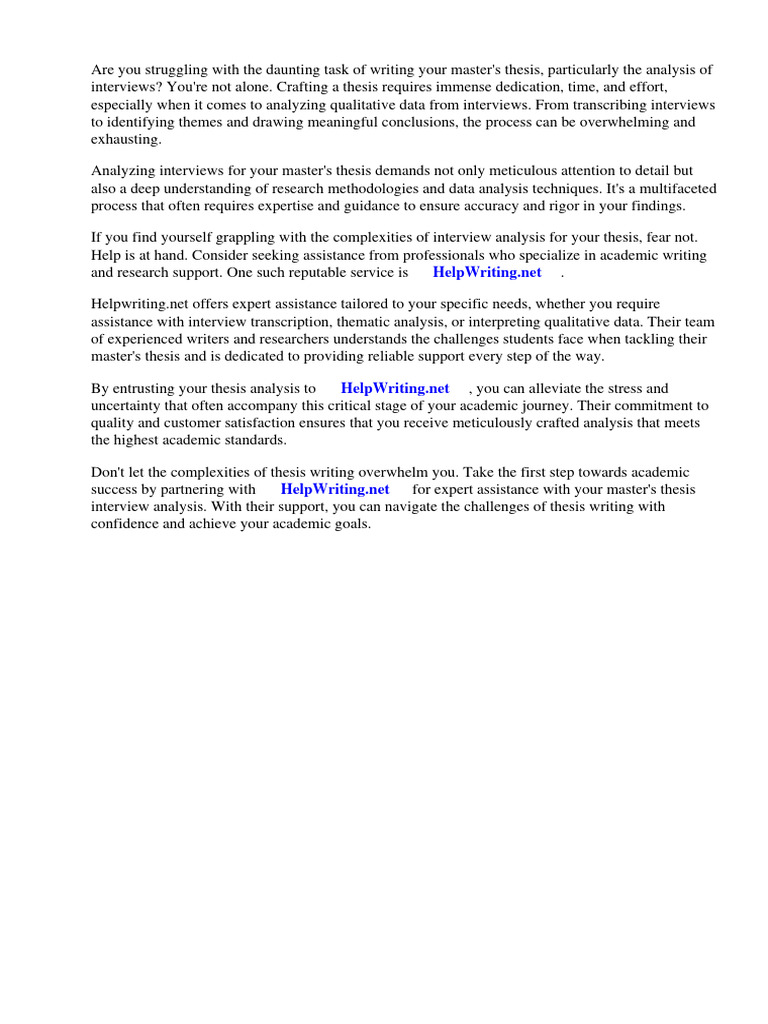 Master Thesis Interview Analysis | PDF | Methodology | Recruitment