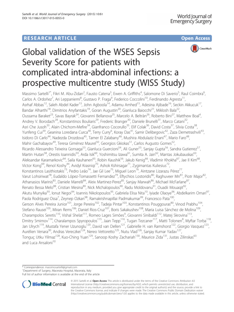 Sepsis Abdominal Score | PDF | Surgery | Hospital