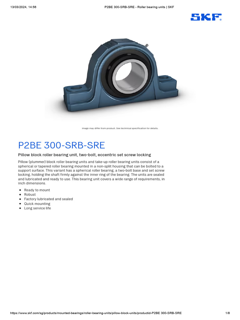 P2BE 300-SRB-SRE Roller Bearing Unit | PDF | License | Bearing (Mechanical)