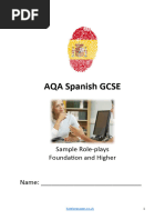 AQA Spanish GCSE HT Writing Exam Practice | PDF | Grammatical Tense ...
