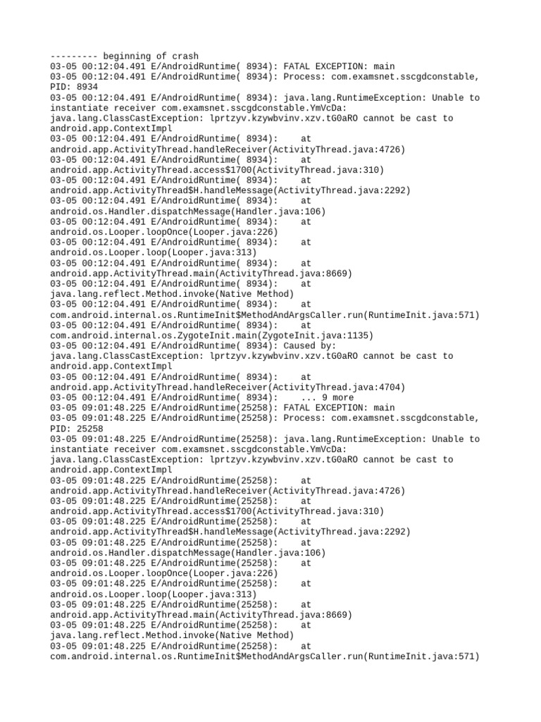 Logcat Prev CSC Log | PDF | Java (Programming Language) | Android (Operating System)