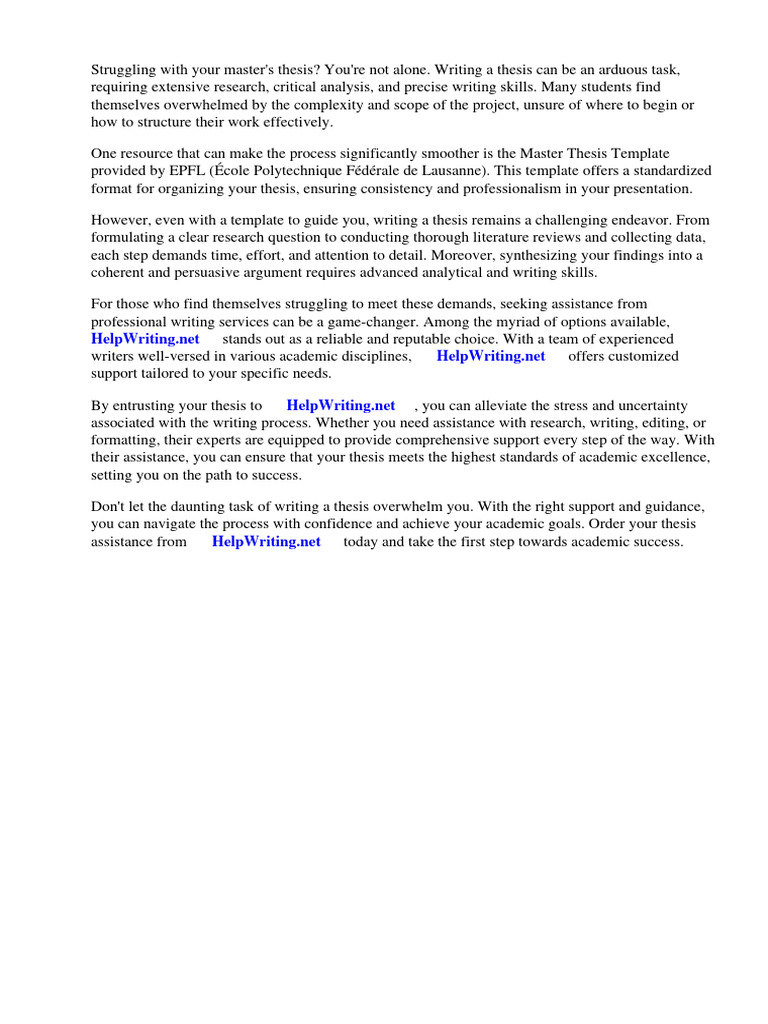 Master Thesis Template Epfl | PDF | Thesis | Transmission Control Protocol