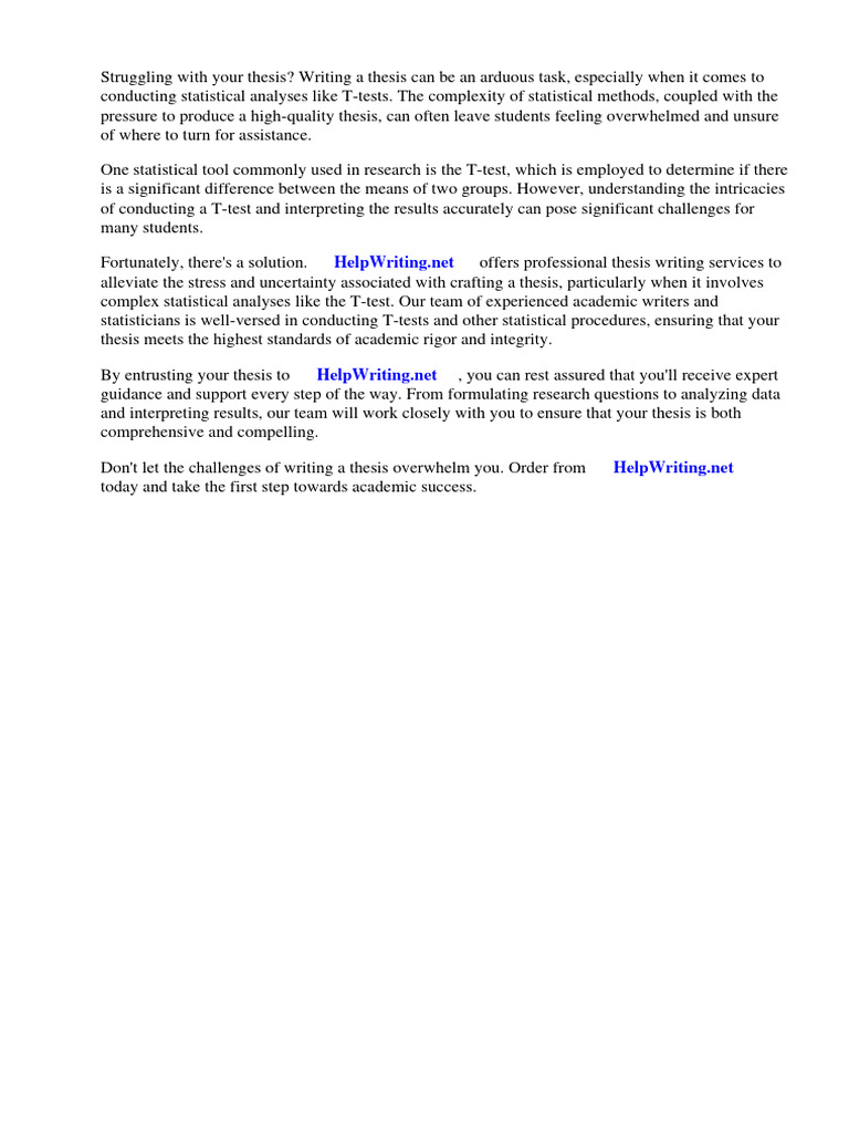 T-Test in Thesis | PDF | Student's T Test | P Value