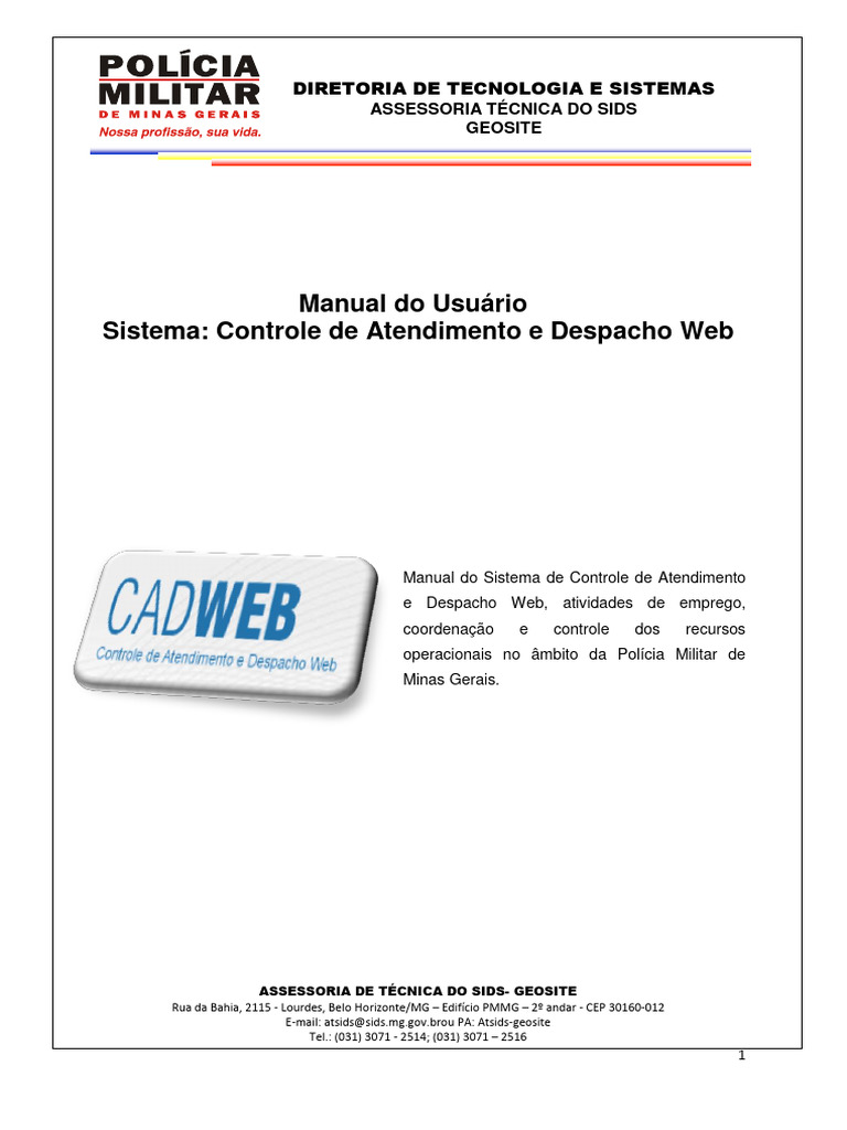 Manual CadWeb - Final | PDF | Polícia | Informação