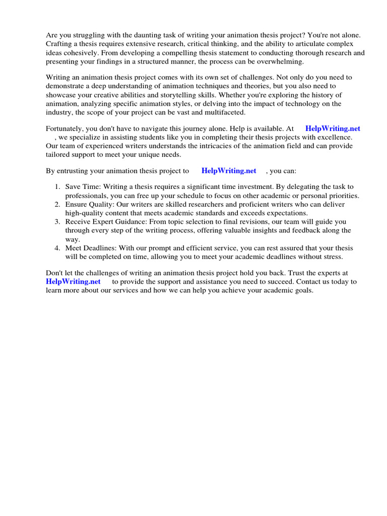 Animation Thesis Project | PDF | Animation | 3 D Computer Graphics