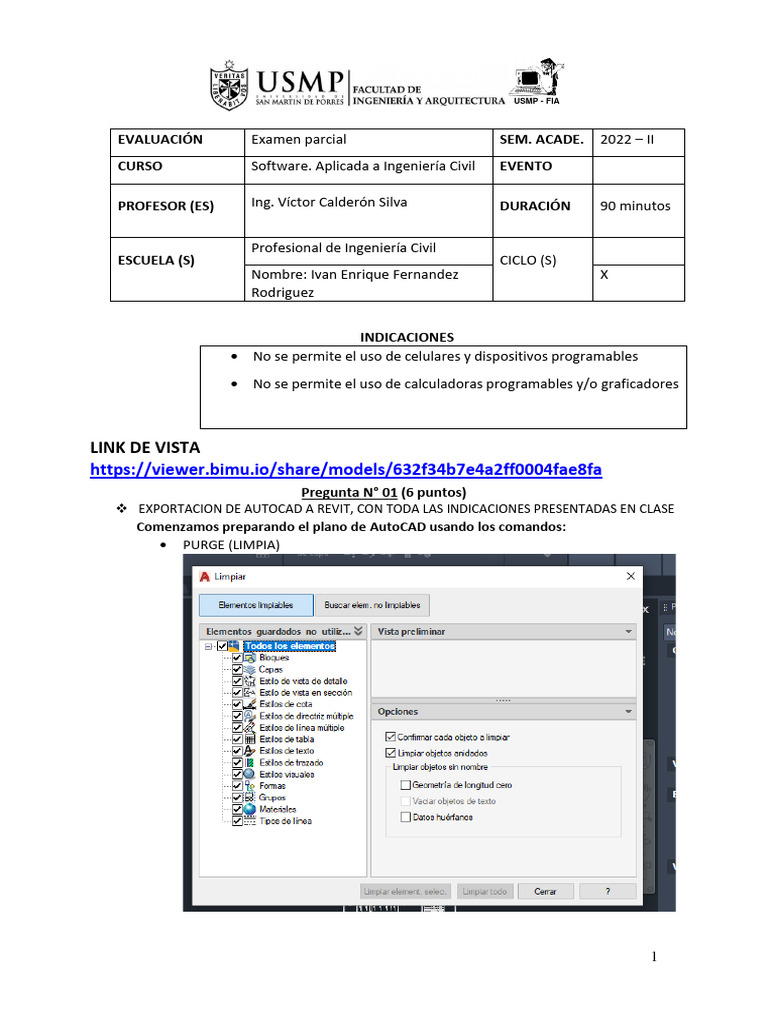 Examen de Software en Ingeniería Civil | PDF | Informática