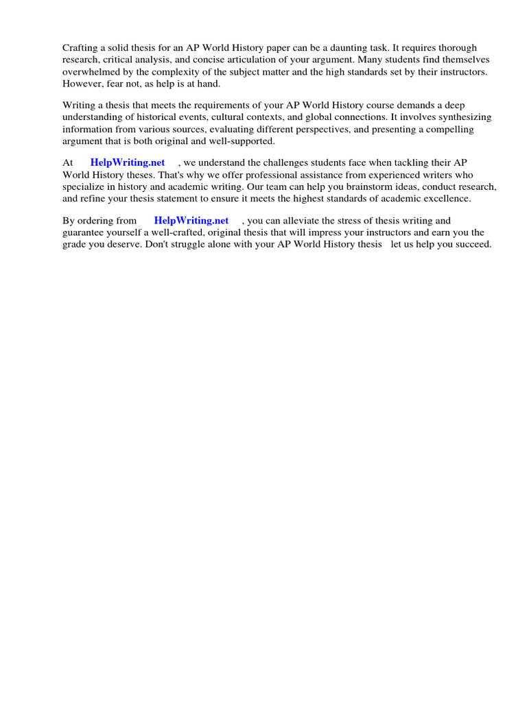 Good Thesis For AP World History | PDF | Essays | Thesis