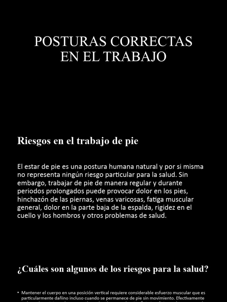 Posturas Correctas en El Trabajo | PDF | Pie | Rodilla