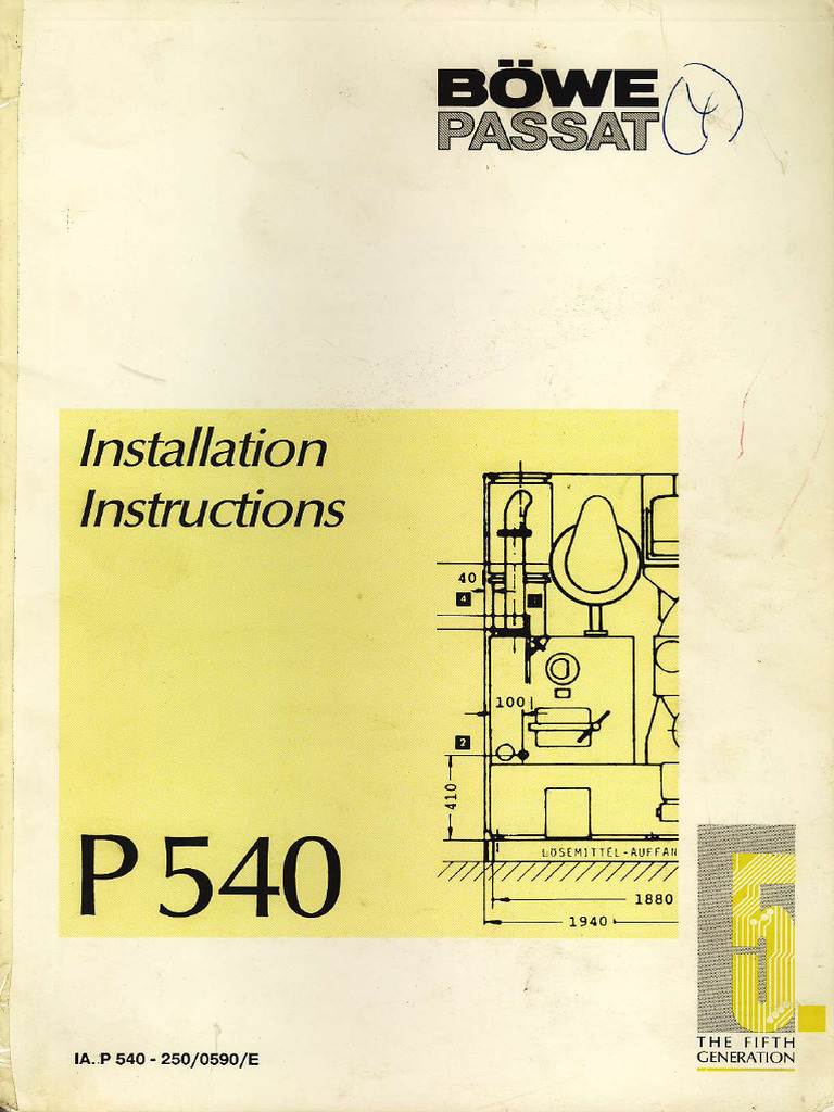 BOWE P540 Installation EN | PDF | Equipment | Manufactured Goods