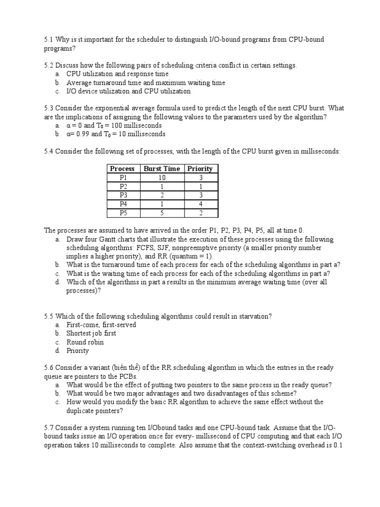 Bai+Tap+Chuong+4 Khanh | PDF | Scheduling (Computing) | Concurrency (Computer Science)
