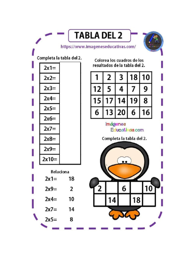 Guia 4 Actividades para Repasar Las Tablas | PDF