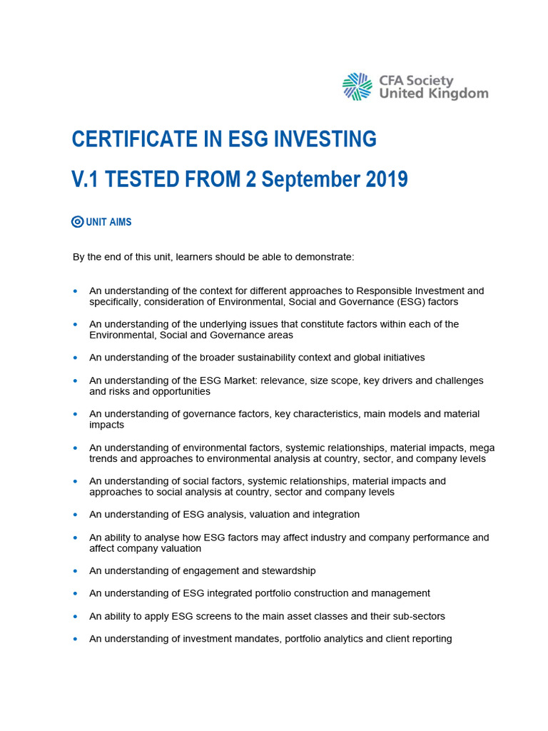 ESG Syllabus V1 | PDF | Corporate Governance | Governance