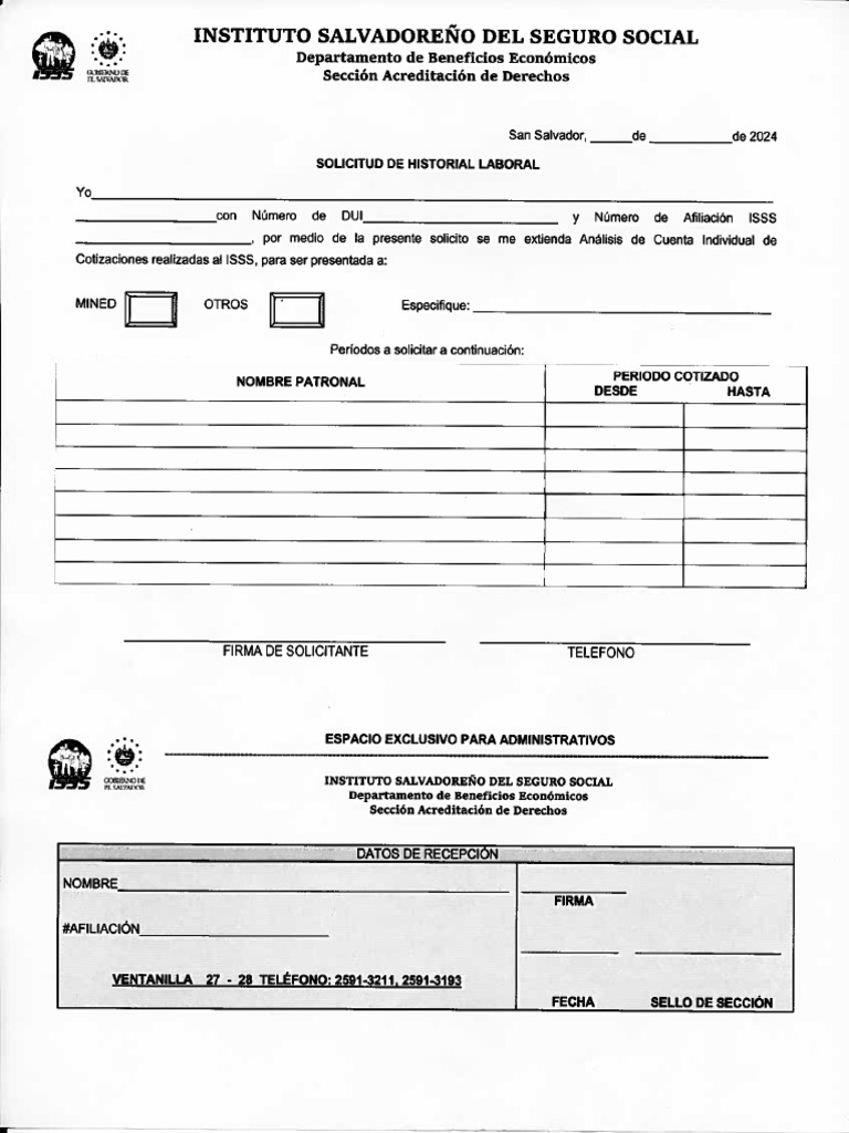 Solicitud de Historial Laboral de Cotizaciones Salud | PDF