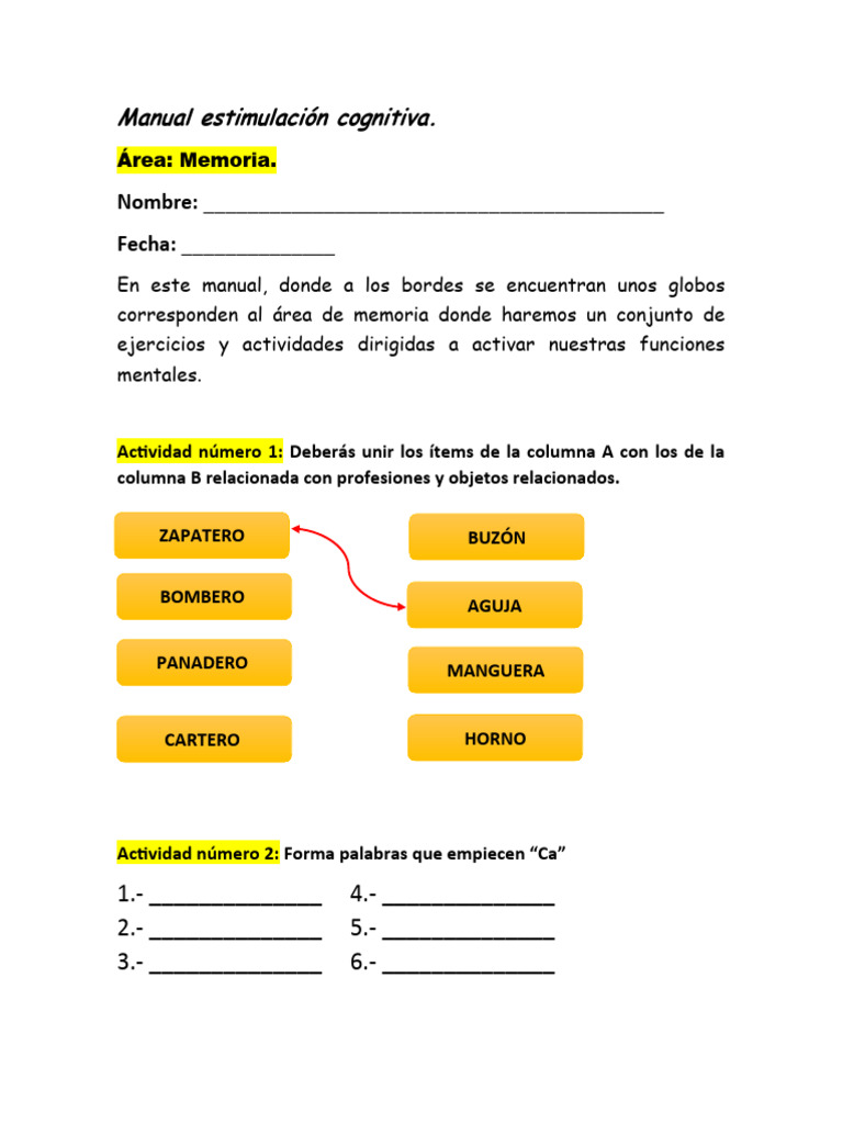 Manual Estimulación (MEMORIA) | PDF