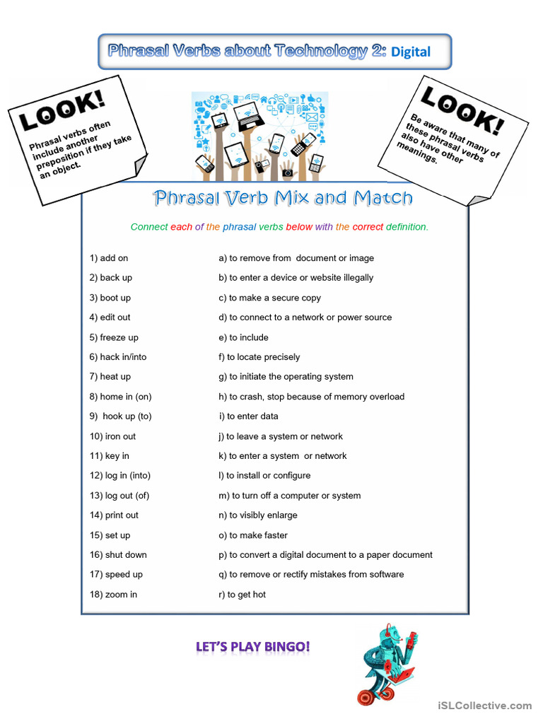 Phrasal Verbs About Technology 1 - Digital - FULL | PDF | Personal Computers | Booting