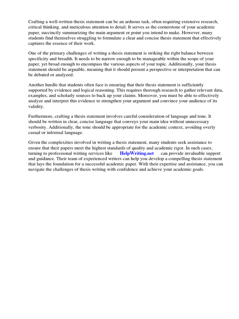 Tips For Writing Thesis Statement | PDF | Essays | Thesis Tips For Writing Thesis Statement | PDF | Essays | Thesis